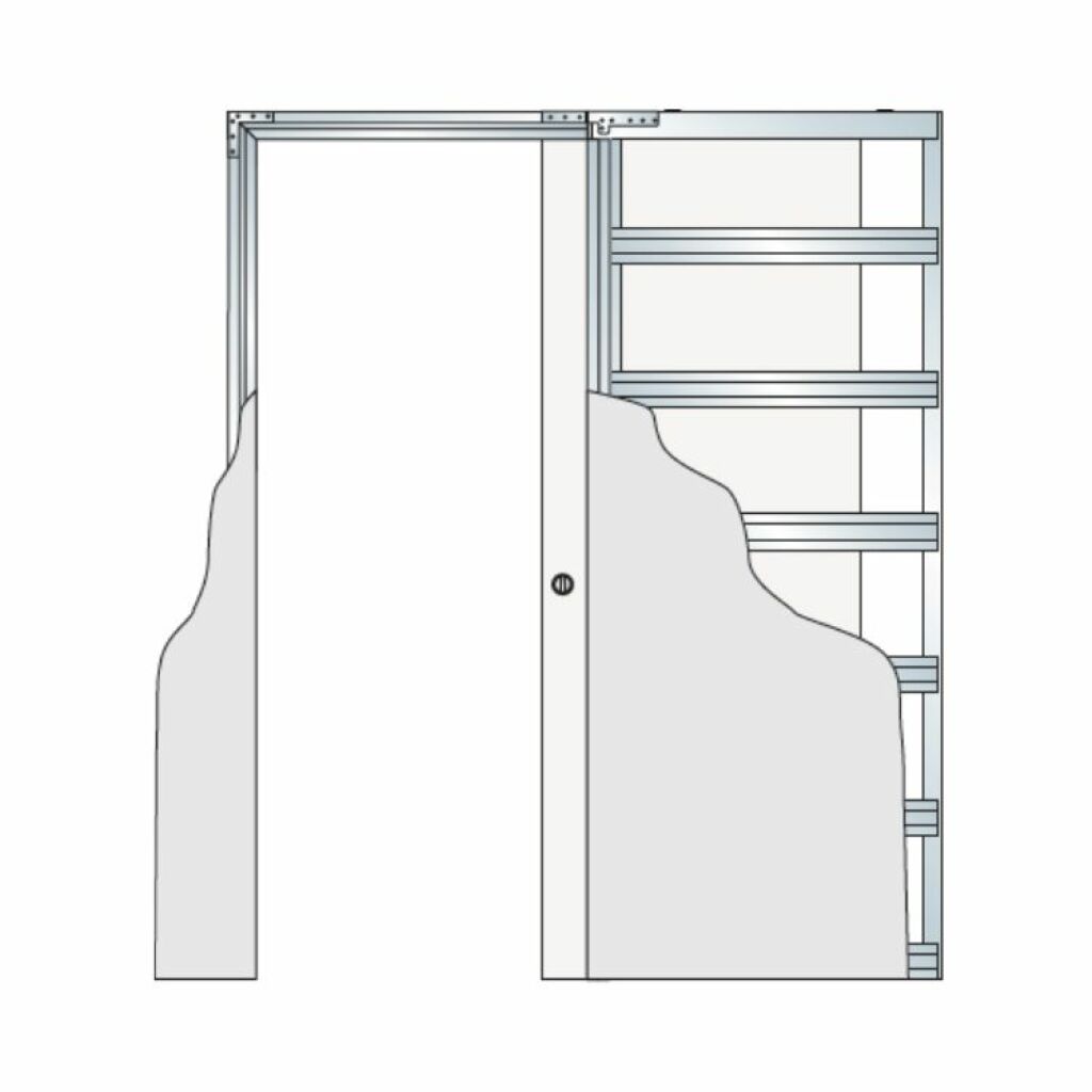 Controtelaio syntesis line eclisse assemblato per porta scorrevole a ...