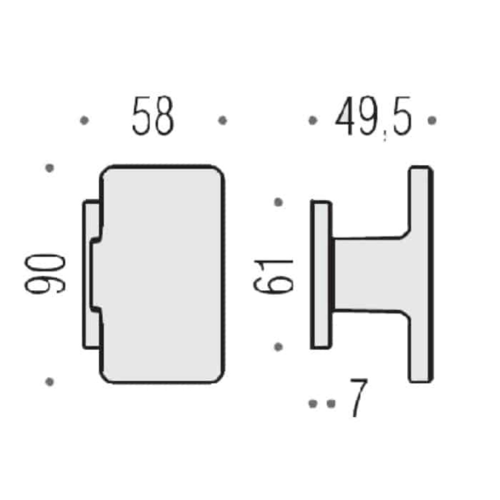Pomolo fisso push colombo design lc55 per porta, spostato, rosetta ...