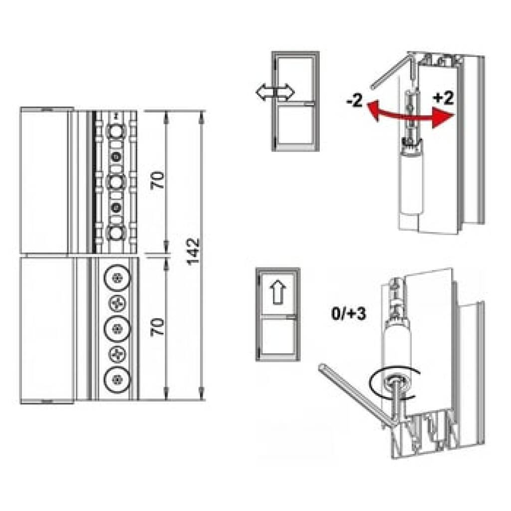 Cerniera fulcra 00701 giesse per serramento, profilo erre 40-50 ...
