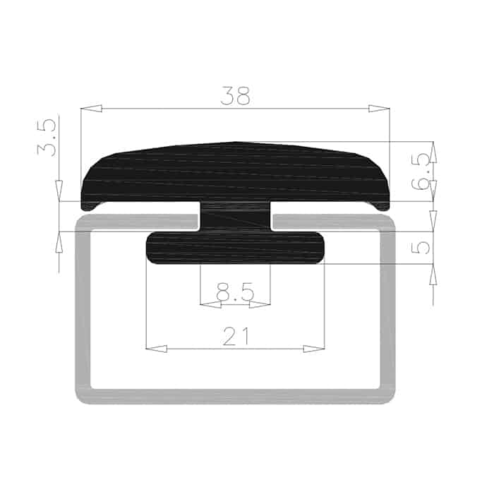 Guarnizione in PVC Complastex, per cavalletto portavetro, profilo 10 mm ...