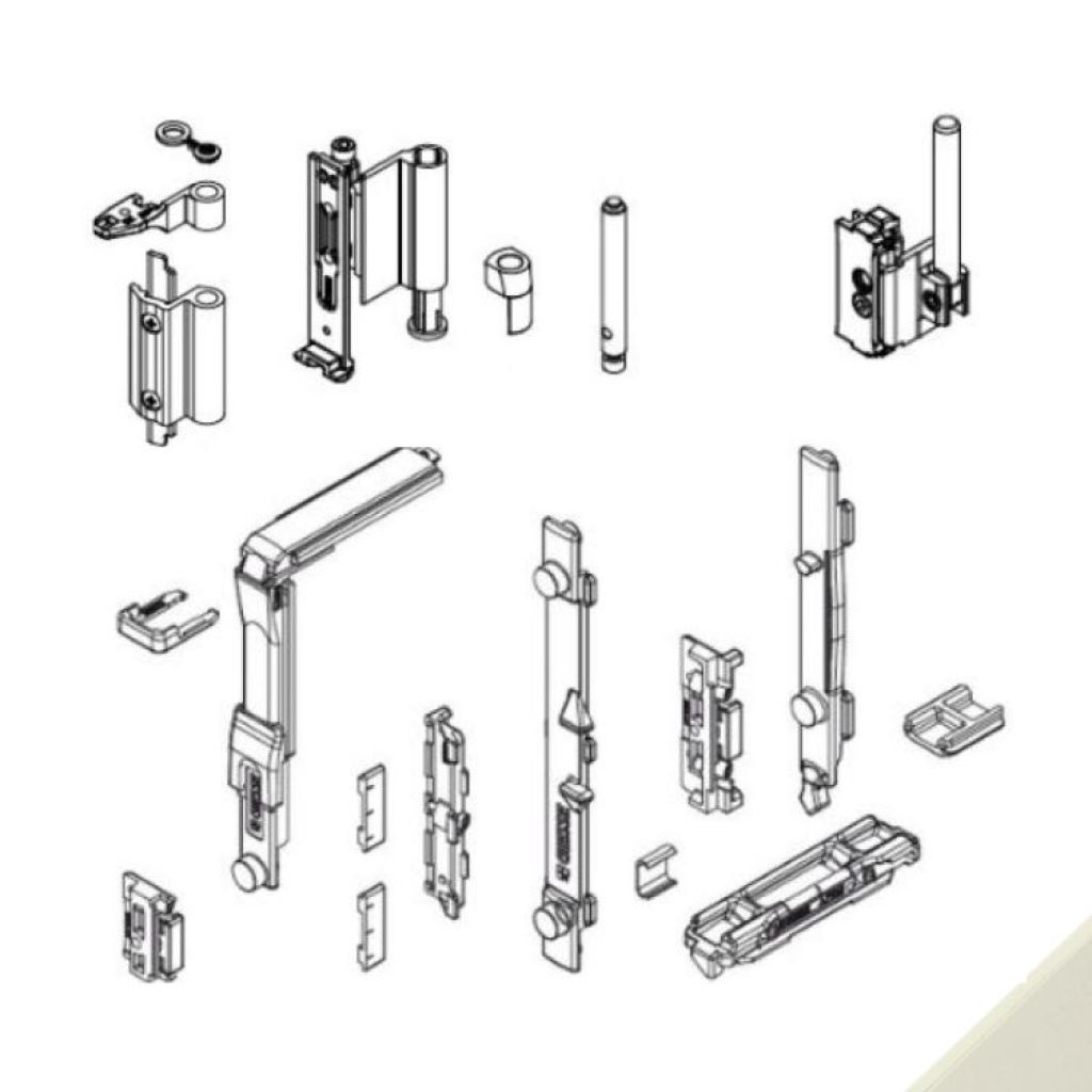 Kit cerniera futura 3d 130 04743 giesse per anta a ribalta, profilo cu ...