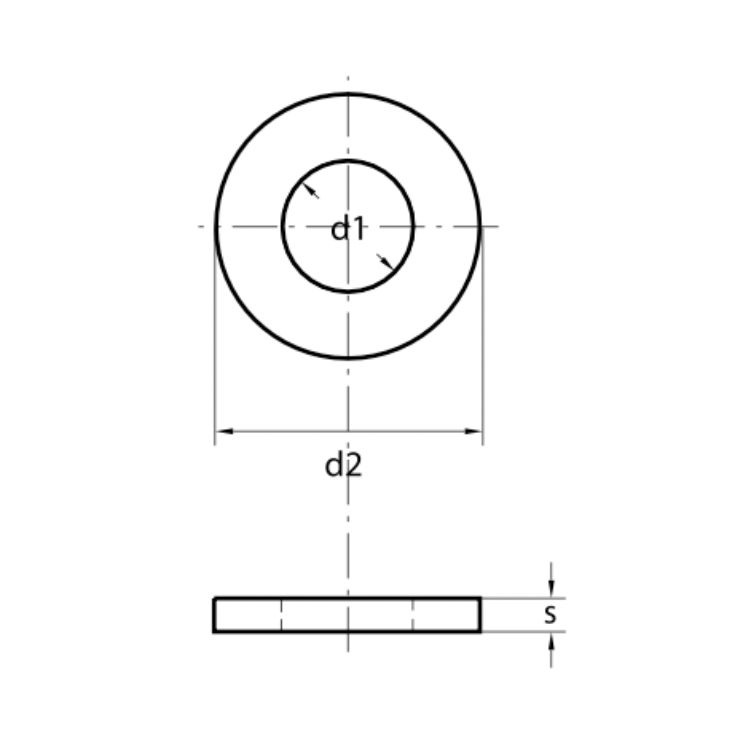 Rondella Piana diametro 30 mm, UNI 6592 DIN 125-A, Classe HV 100 ...