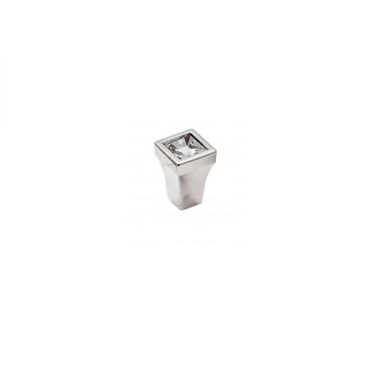 Pomolo per mobili Swarovski, dimensione 15 x 15 mm colore Nickel Satinato