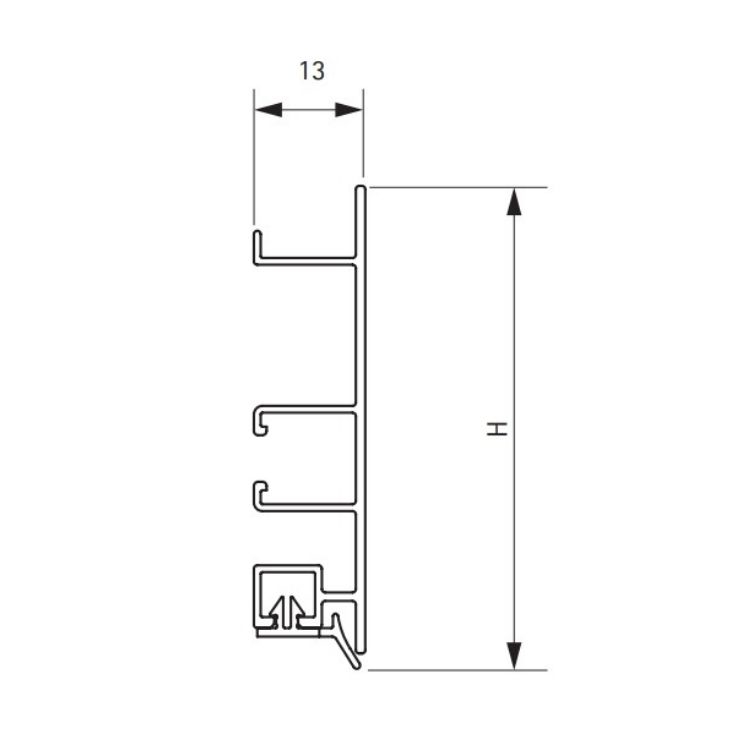 Zoccolo 20/1r volpato per mobile cucina, altezza 60 mm, lunghezza asta ...